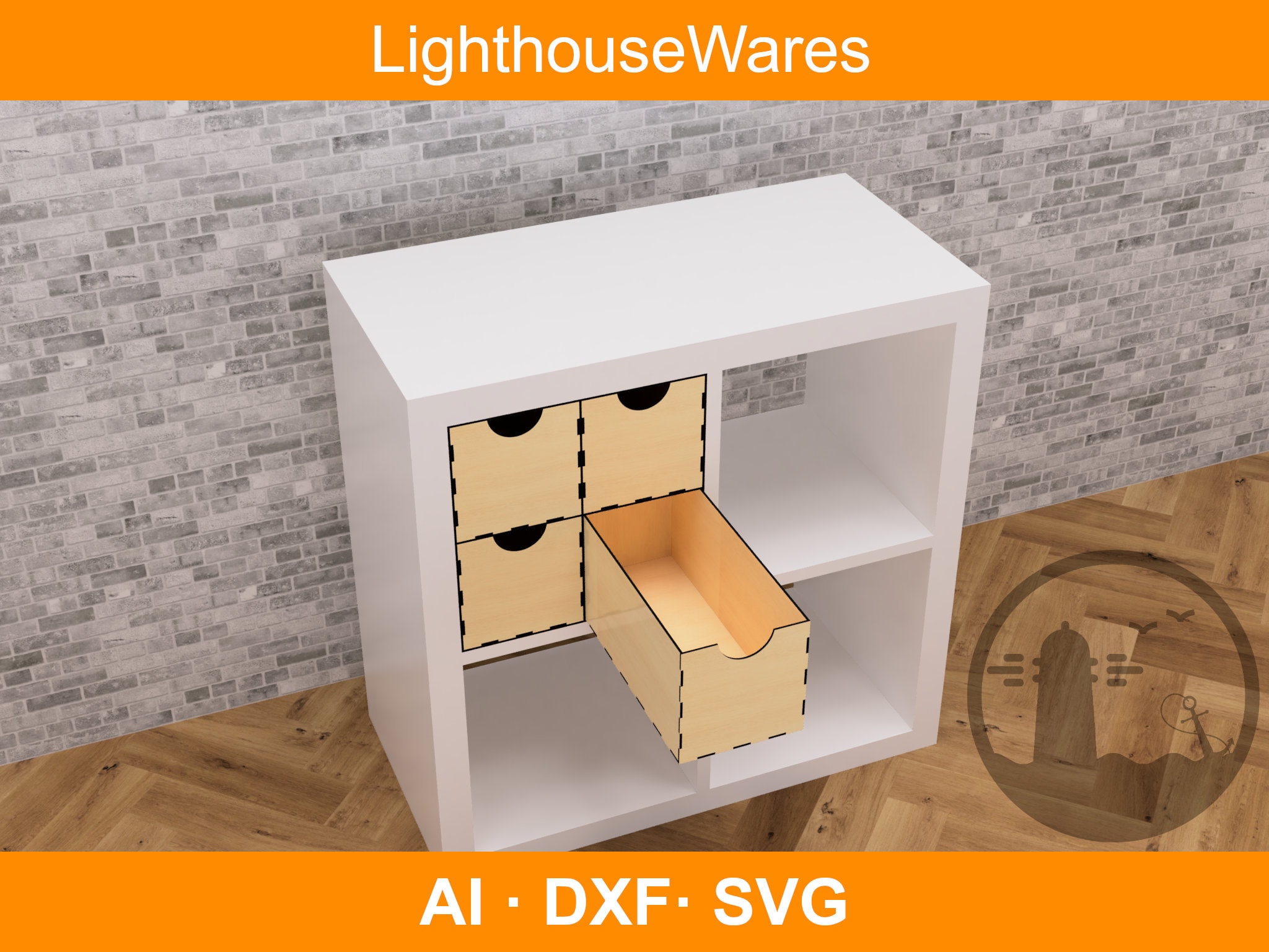 Kallax Insert Shelf Organizer Laser Cut File, Kallax Ikea Shelf ...