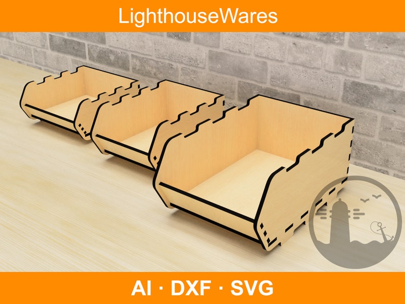 Stackable Laser Cut Desktop Organizer File, Stackable Workshop ...