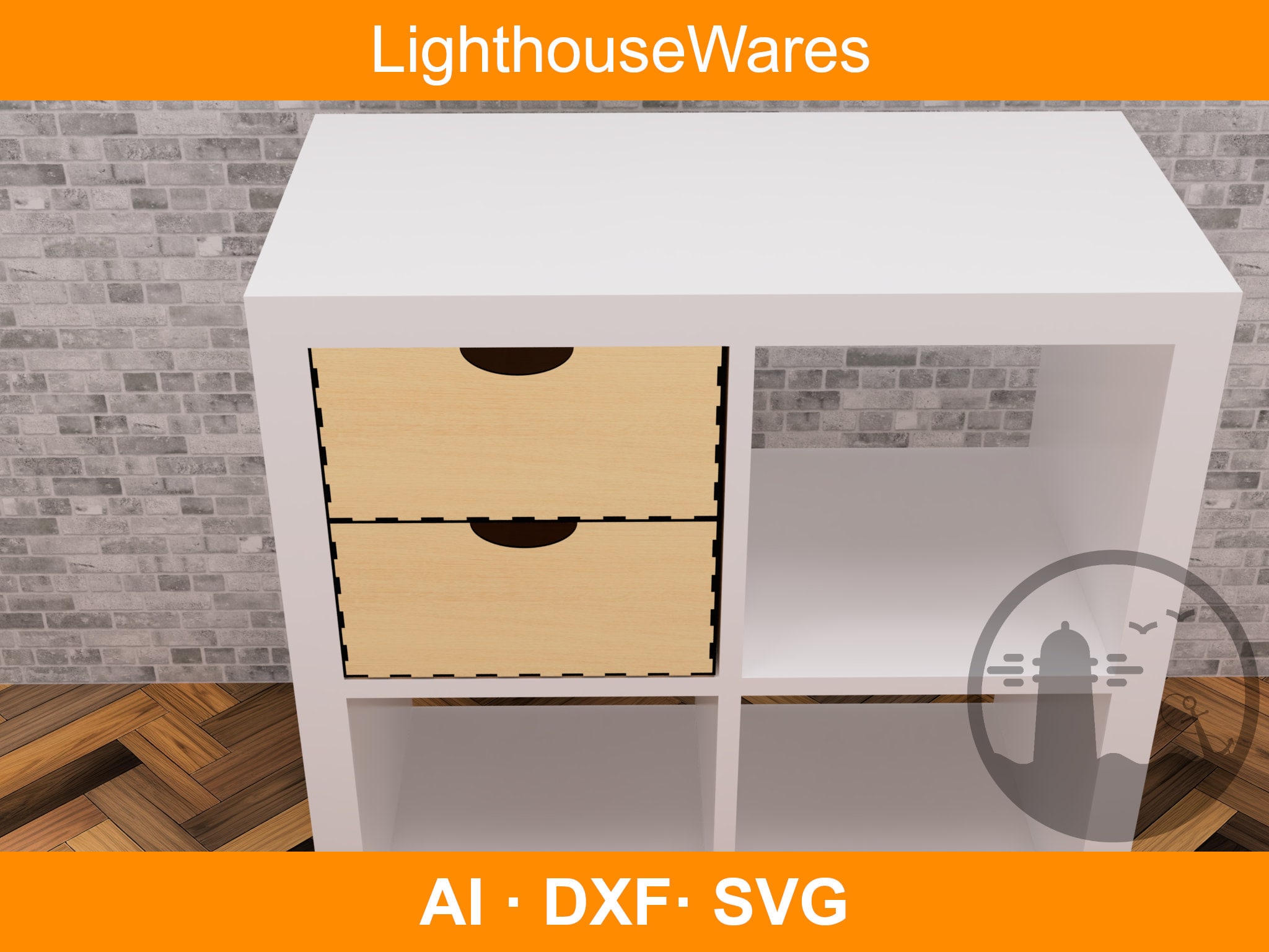 Kallax Insert Shelf Organizer Laser Cut File 1x1, Kallax Ikea Shelf ...