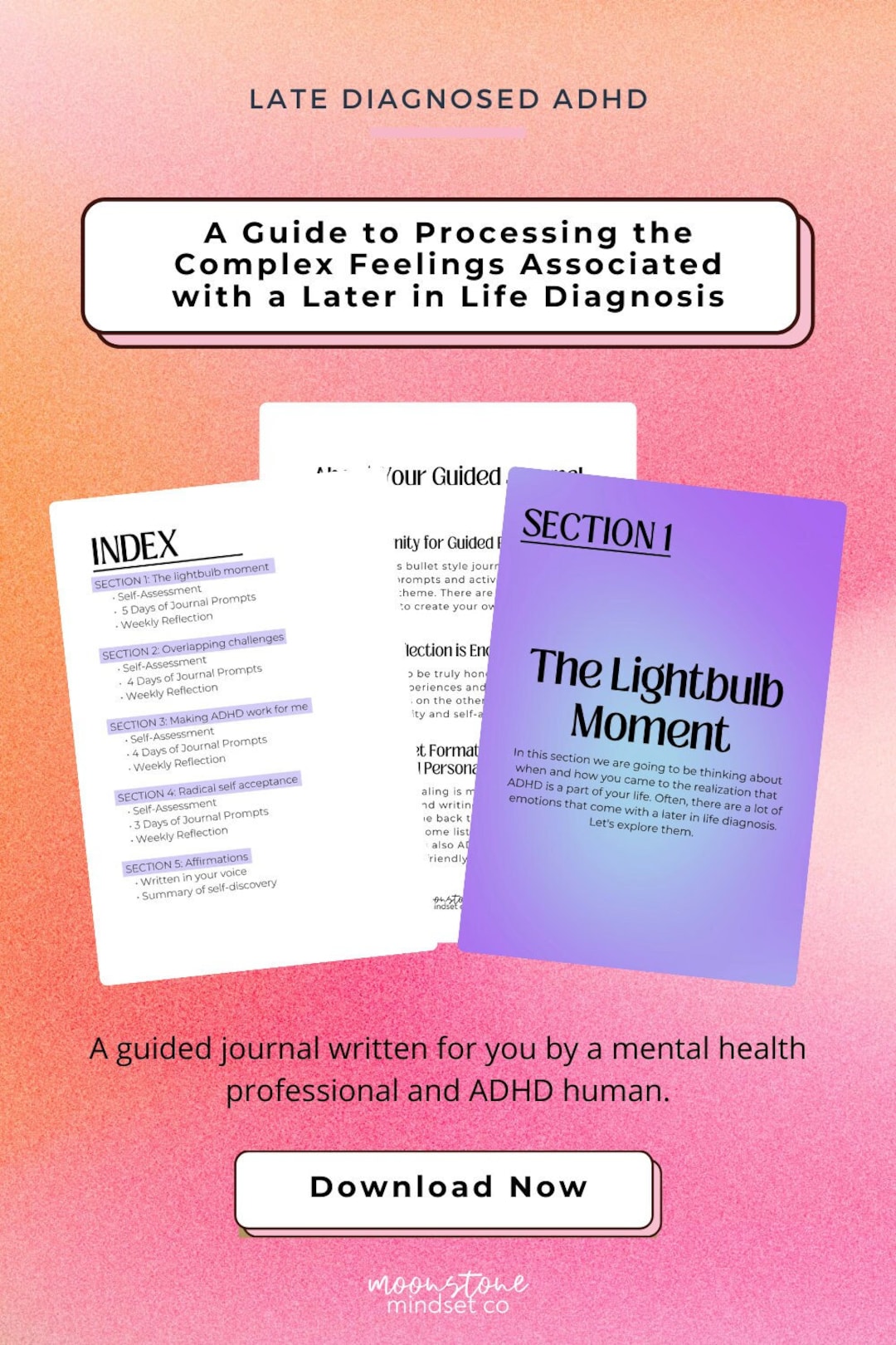 Late Diagnosed ADHD Guide 25 Day | Guided Journal | ADHD Workbook ...