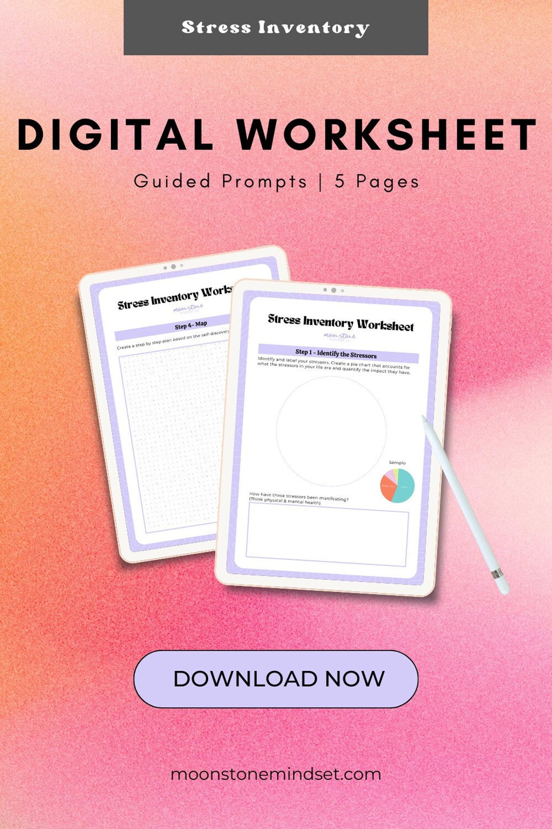 Stress Inventory | Anxiety Relief & Stress Management Worksheets | Exit ...