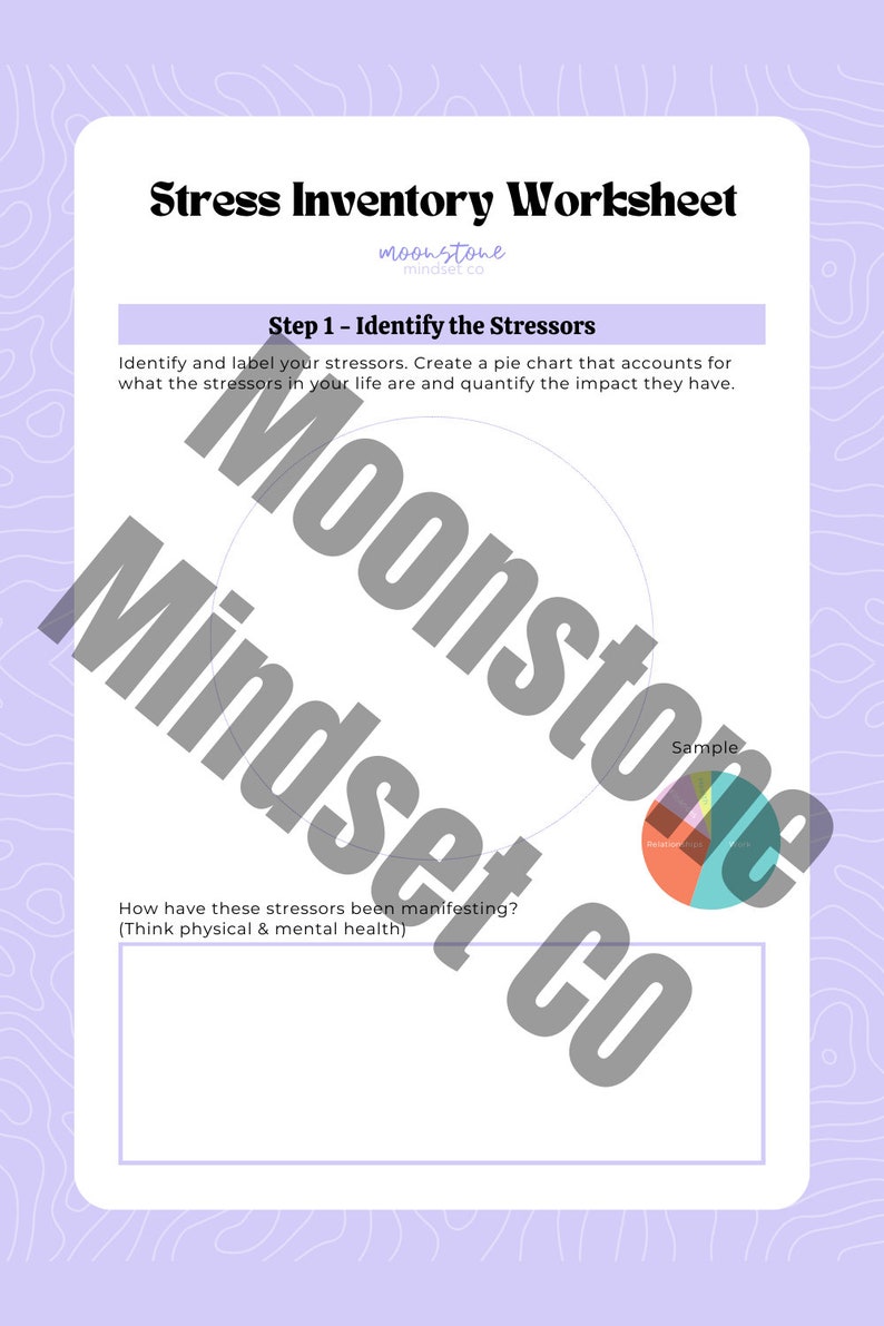 Stress Inventory | Anxiety Relief & Stress Management Worksheets | Exit ...