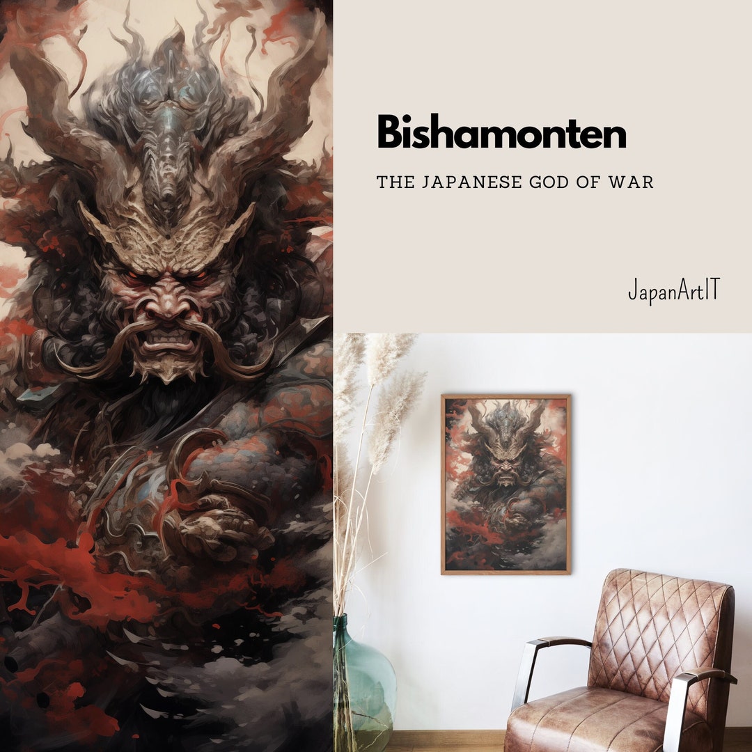 Japanese God of War Bishamonten Digital Print, Kami, Artistic Print ...