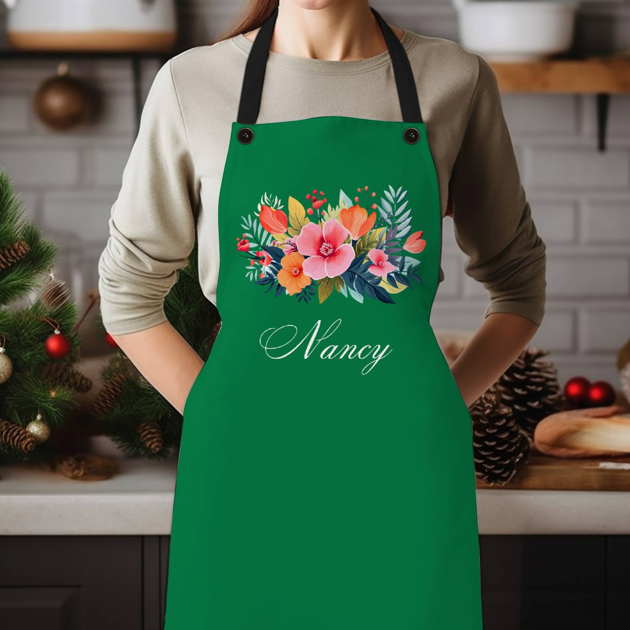 Personalized Floral AOP Apron Custom Apron With Floral Print Apron for ...
