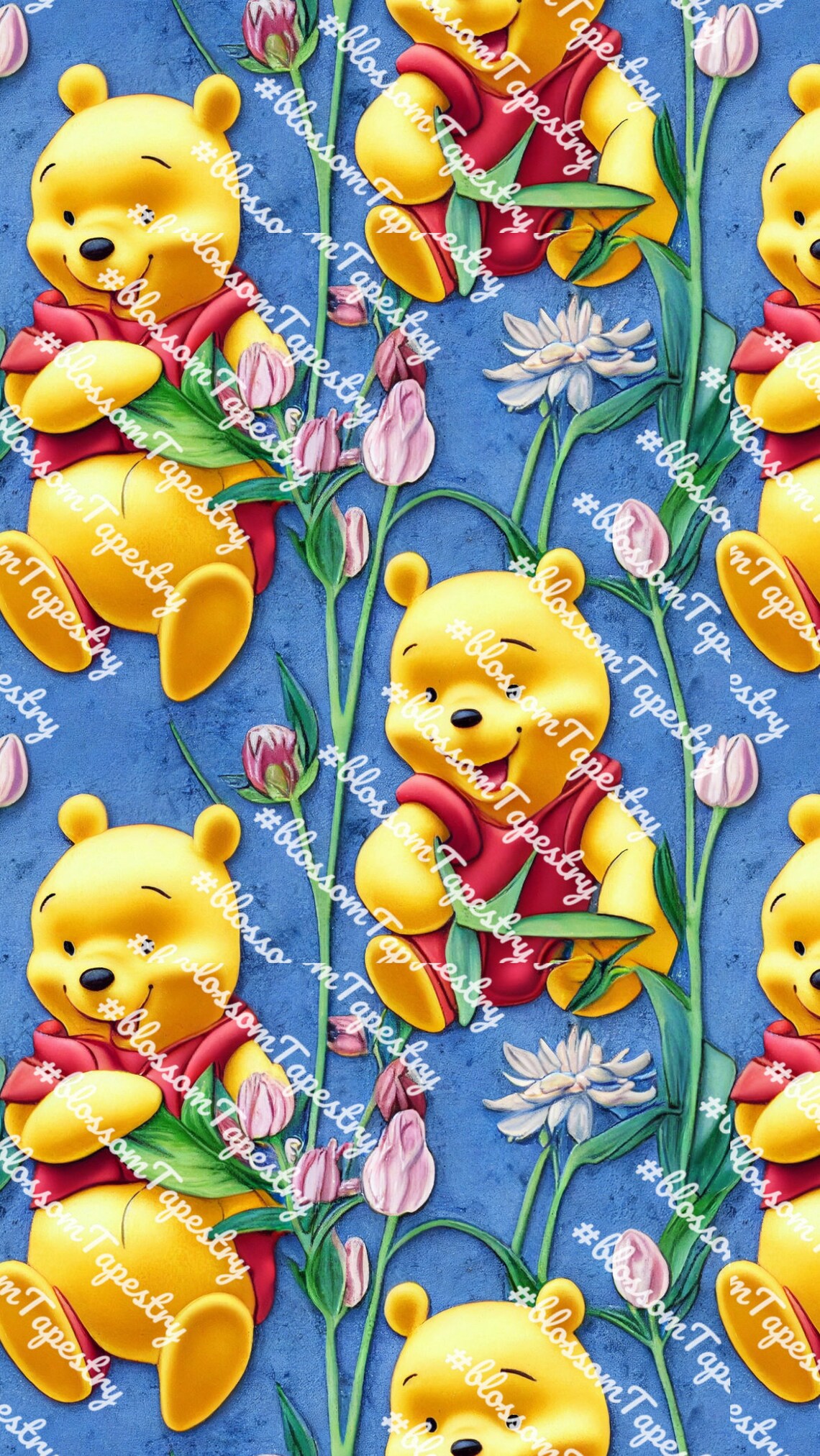 Winnie the Pooh Seamless Png,floral,seamless Pattern,digital Paper ...