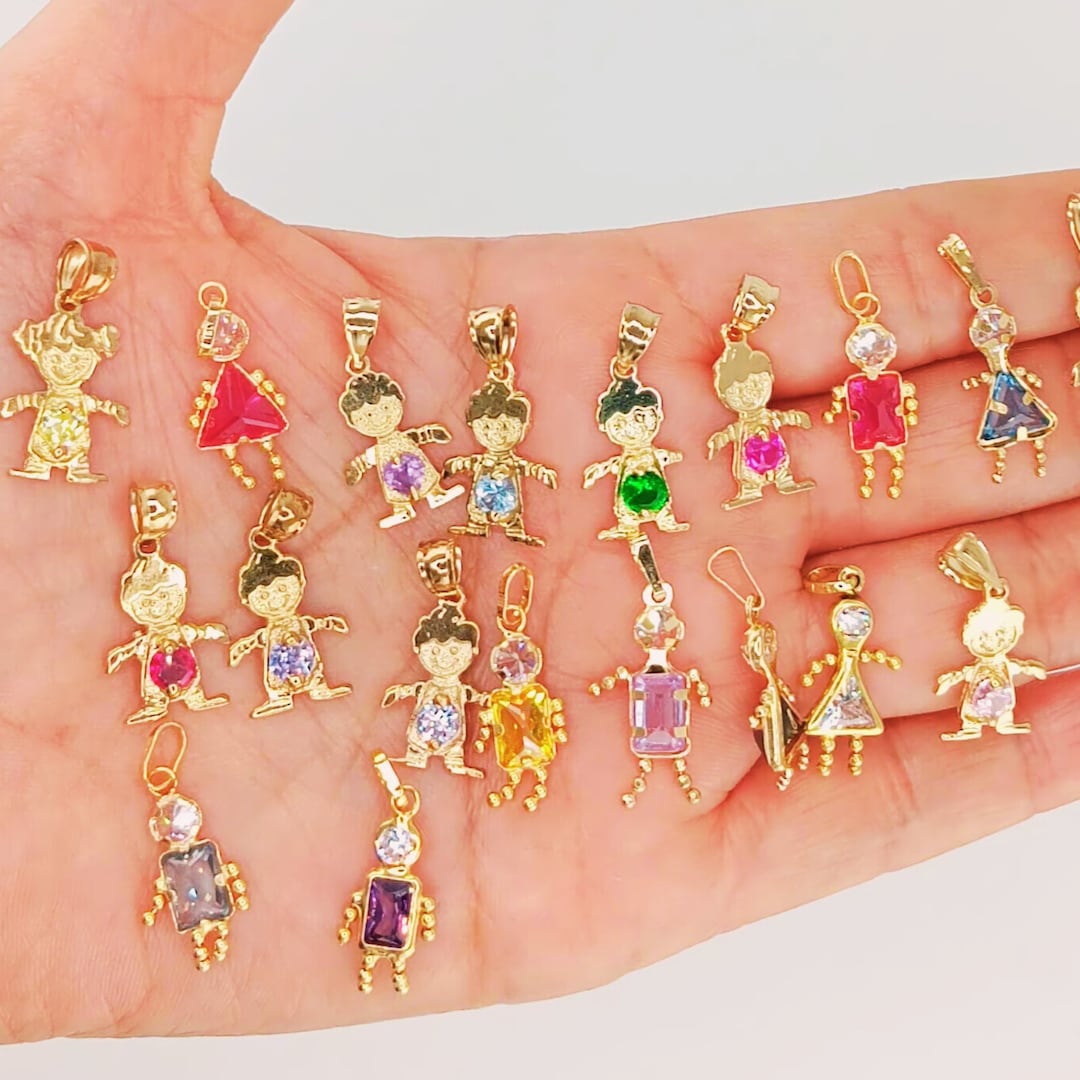 Personalized Birthstone Kids Charms Pendants in 10k Gold, 10k Solid ...