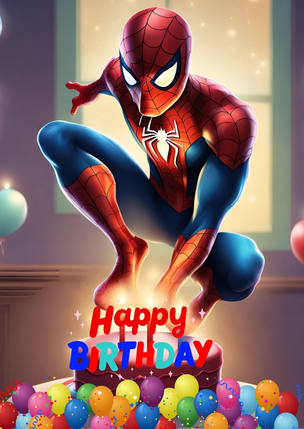 Digital Spiderman Birthday Card - Etsy