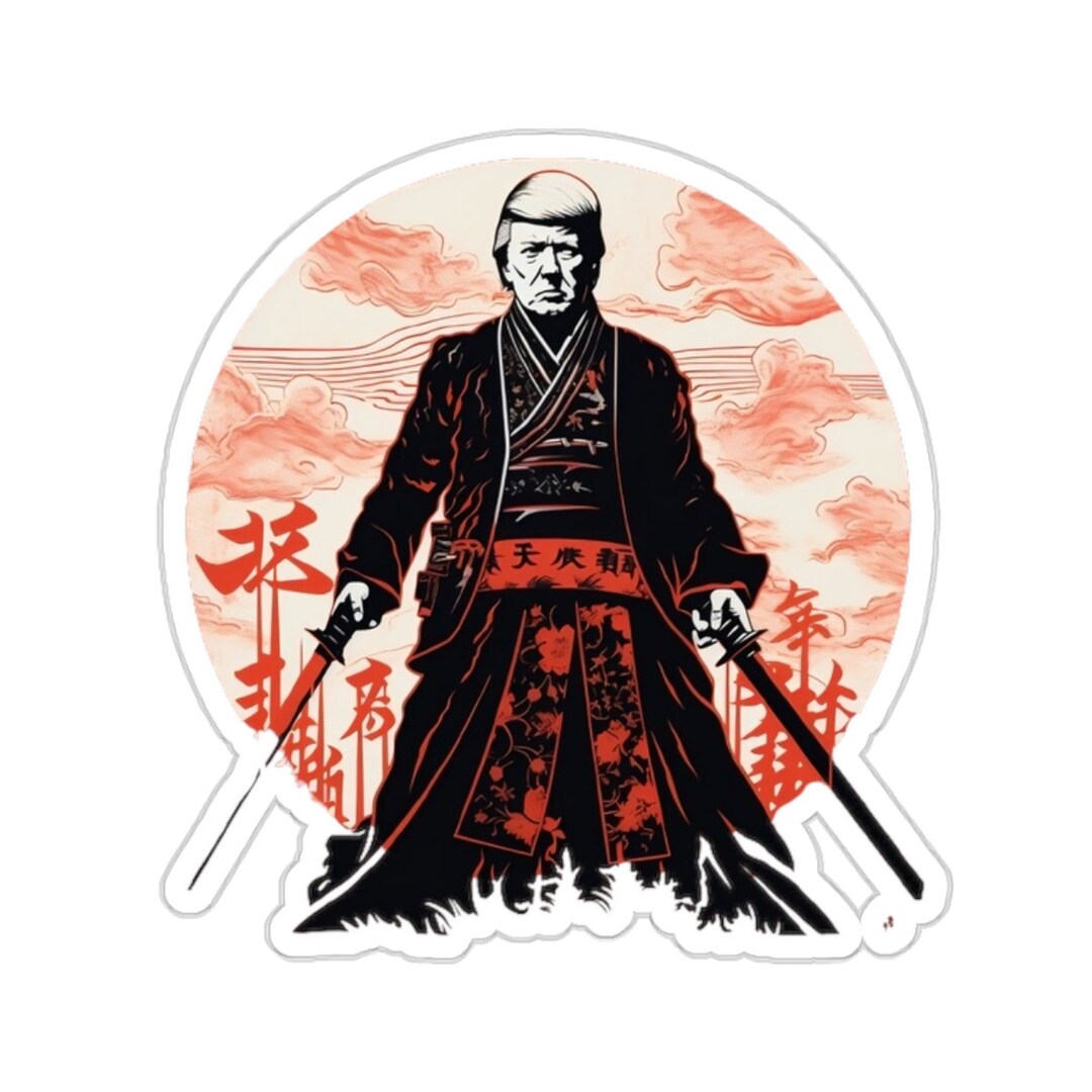 Buy Donald Trump Samurai US Patriot Kiss-cut Sticker Republican 2024 ...