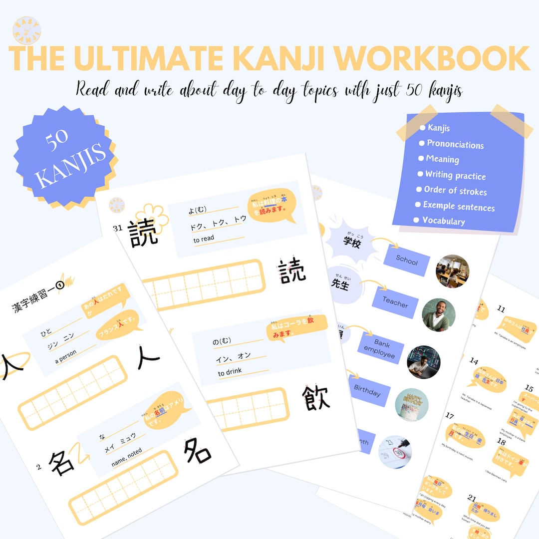 BEGINNER KANJI WORKBOOK - Etsy