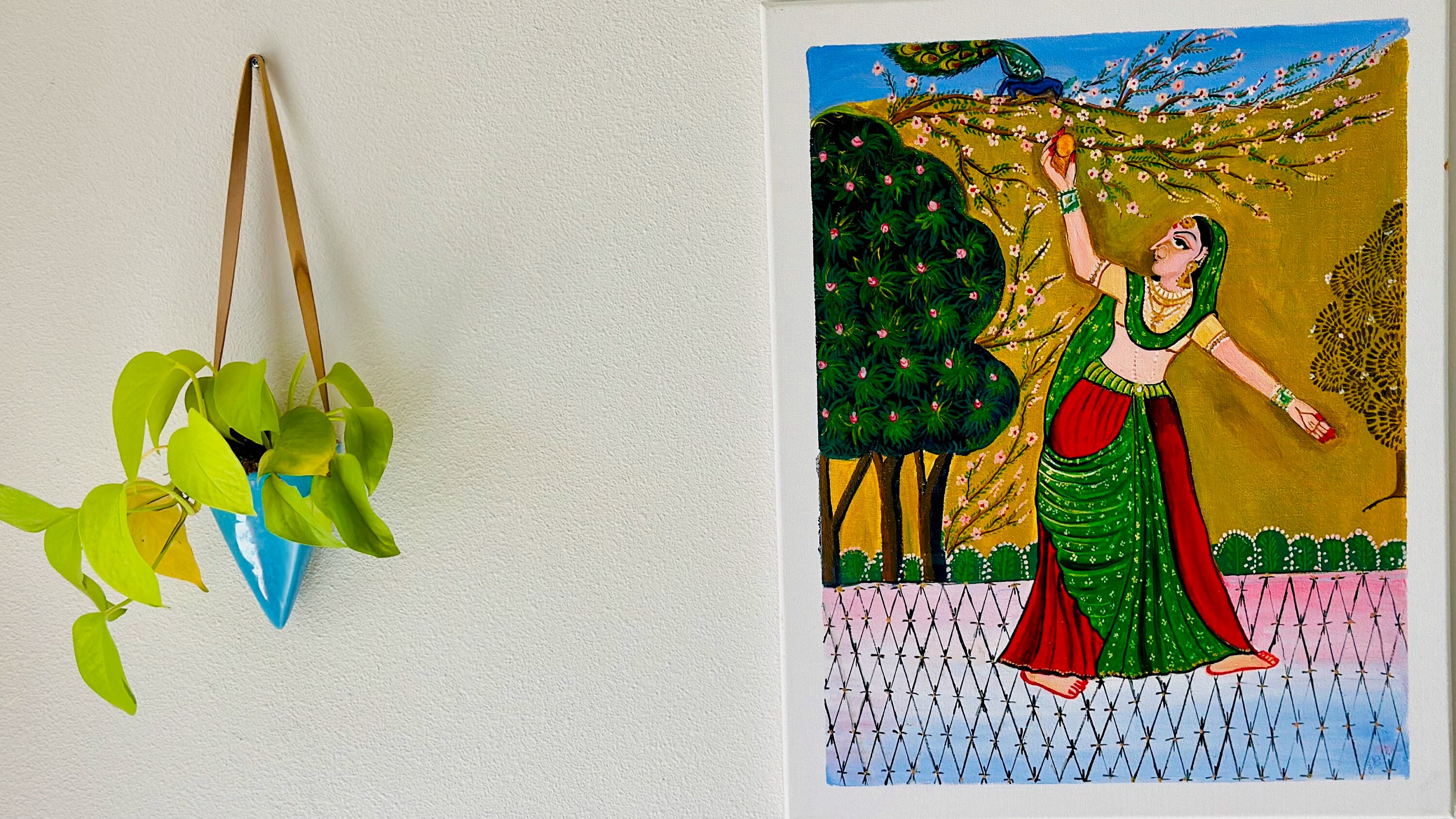 Indian Paintbrush,original Acrylic Indian Folk Mughal Art, Rajasthani ...