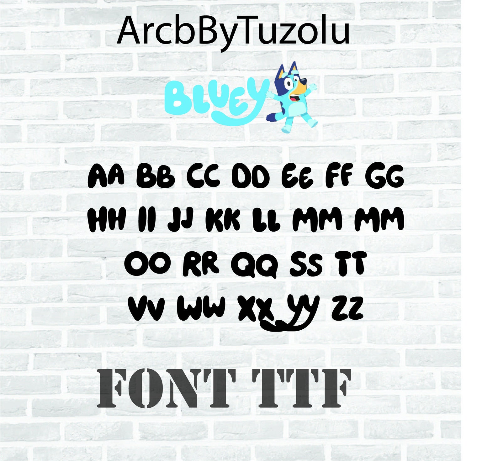 Bluey Font, Ttf, Alphabet. Perfect Cricut,bluey Alphabet Digital - Etsy