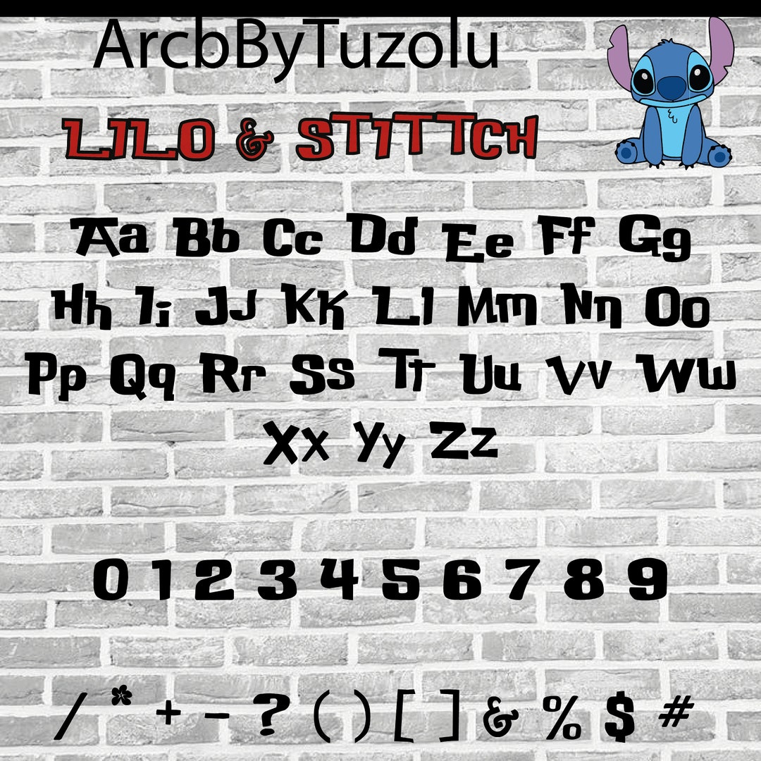 Lilo and Stitch Font,stitch Cut File, Stitch Cut Files, Stitch Clipart ...