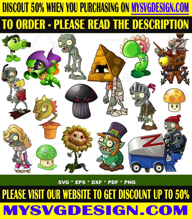 200 Plants Vs Zombies Svg BUNDLE /A - Etsy