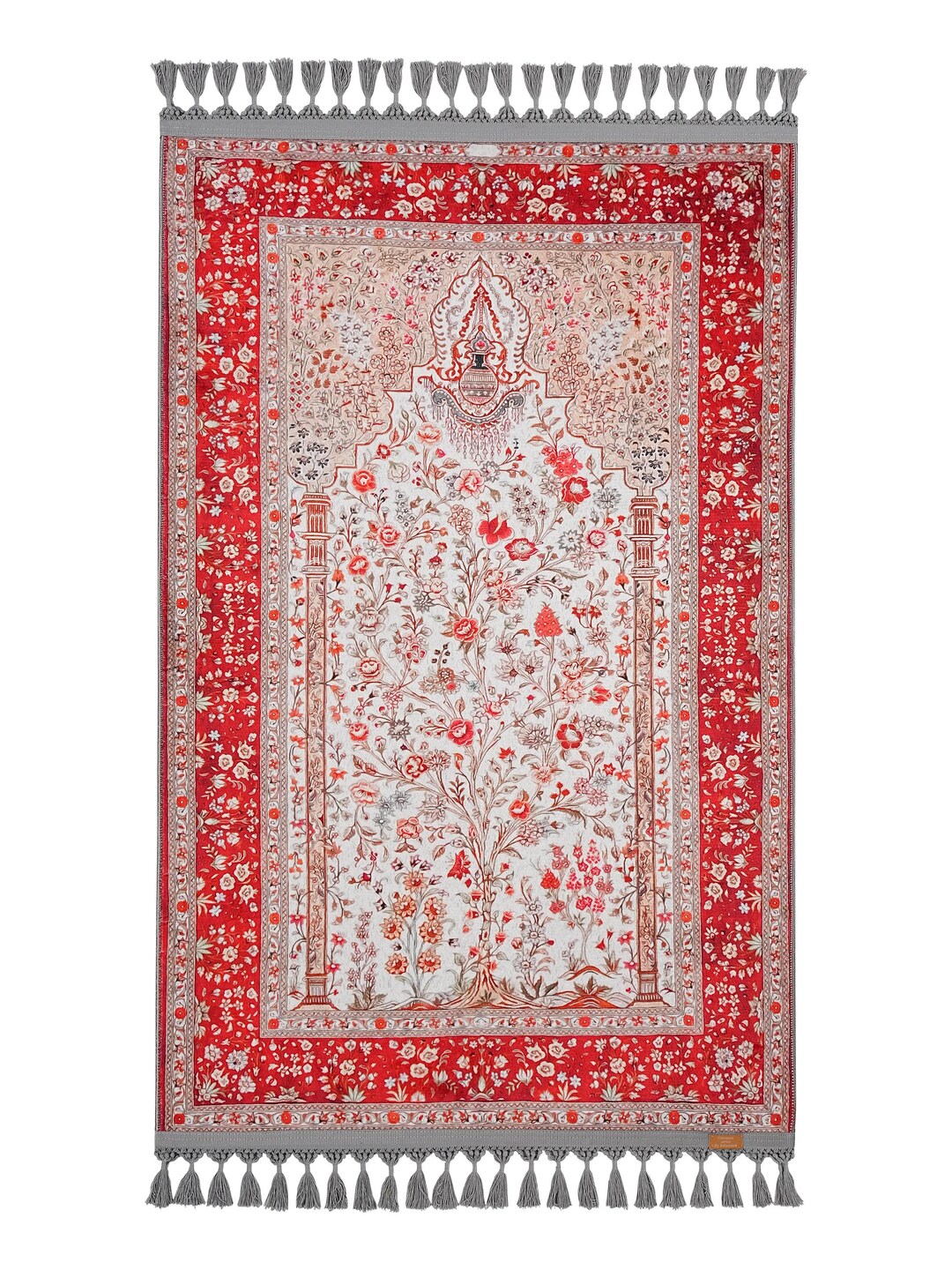 Prayer Mat Silky Soft Surface Turkish Prayer Rug, Floral Mihrab Design ...