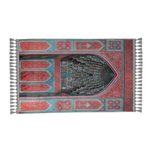 Prayer Rug luxurious Gift Large Soft With Turkish Mihrab Design in Red ...