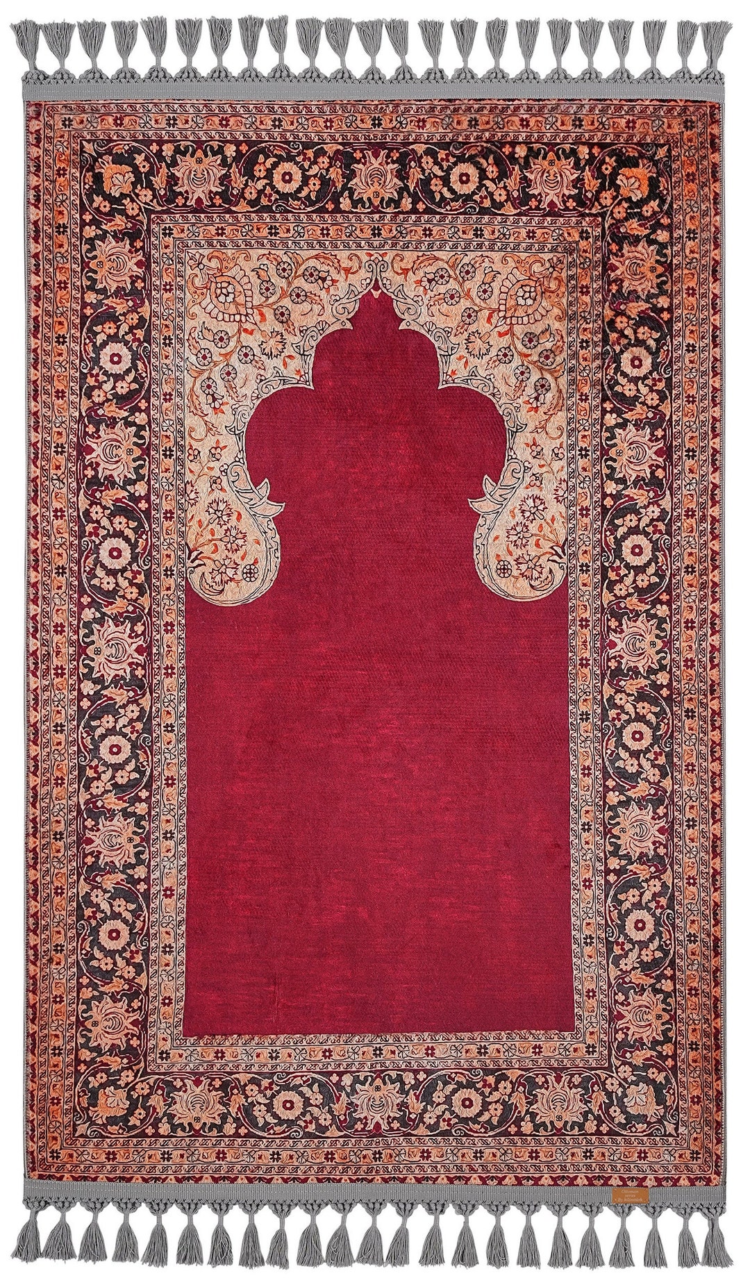 Prayer Rug Red Soft Türkish Pattern Classic Traditional Elegant Custom ...