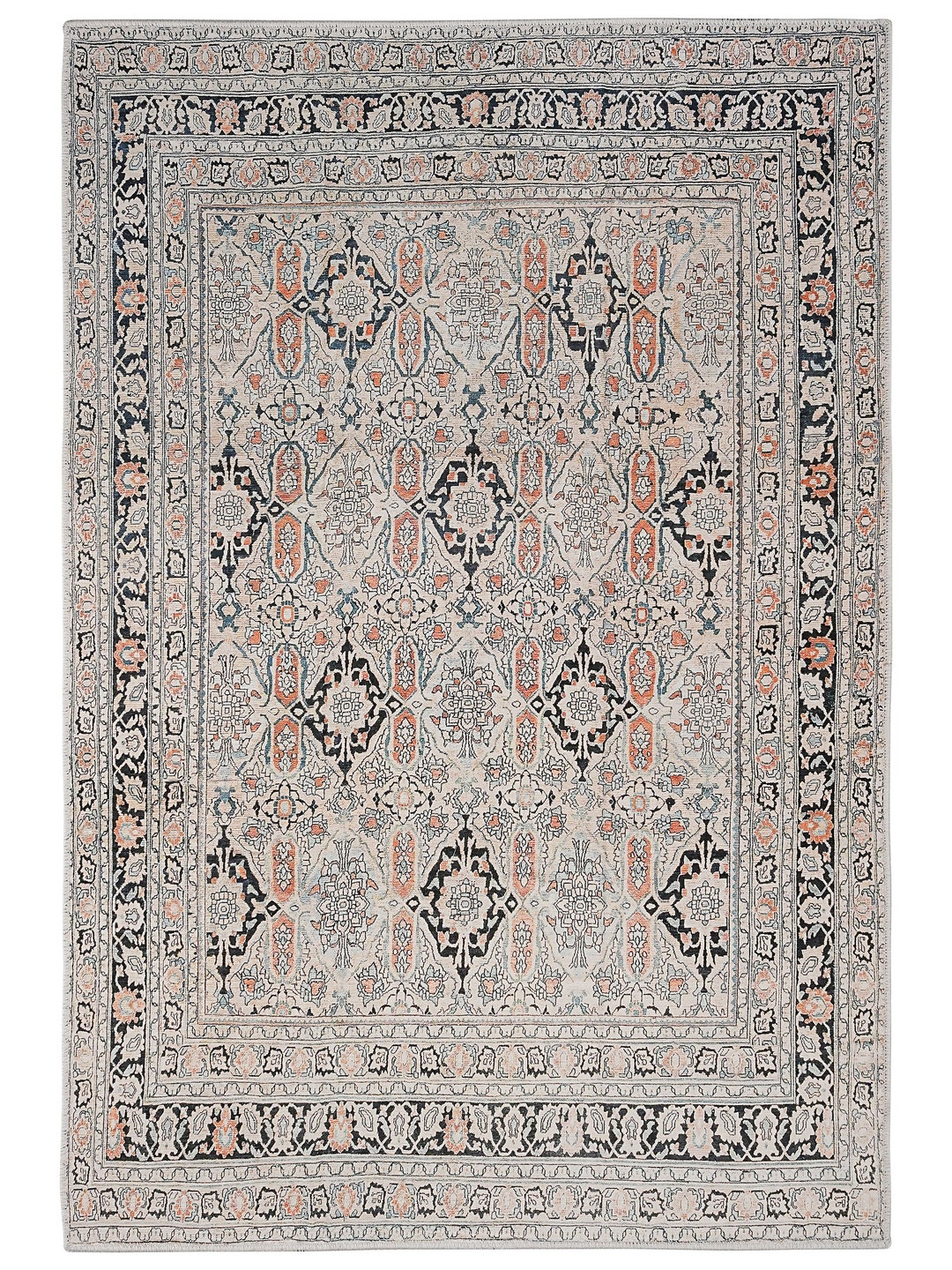 Vloerkleed Vintage beige en bruine geometrische kelim 4'x5'11'' Turks ...