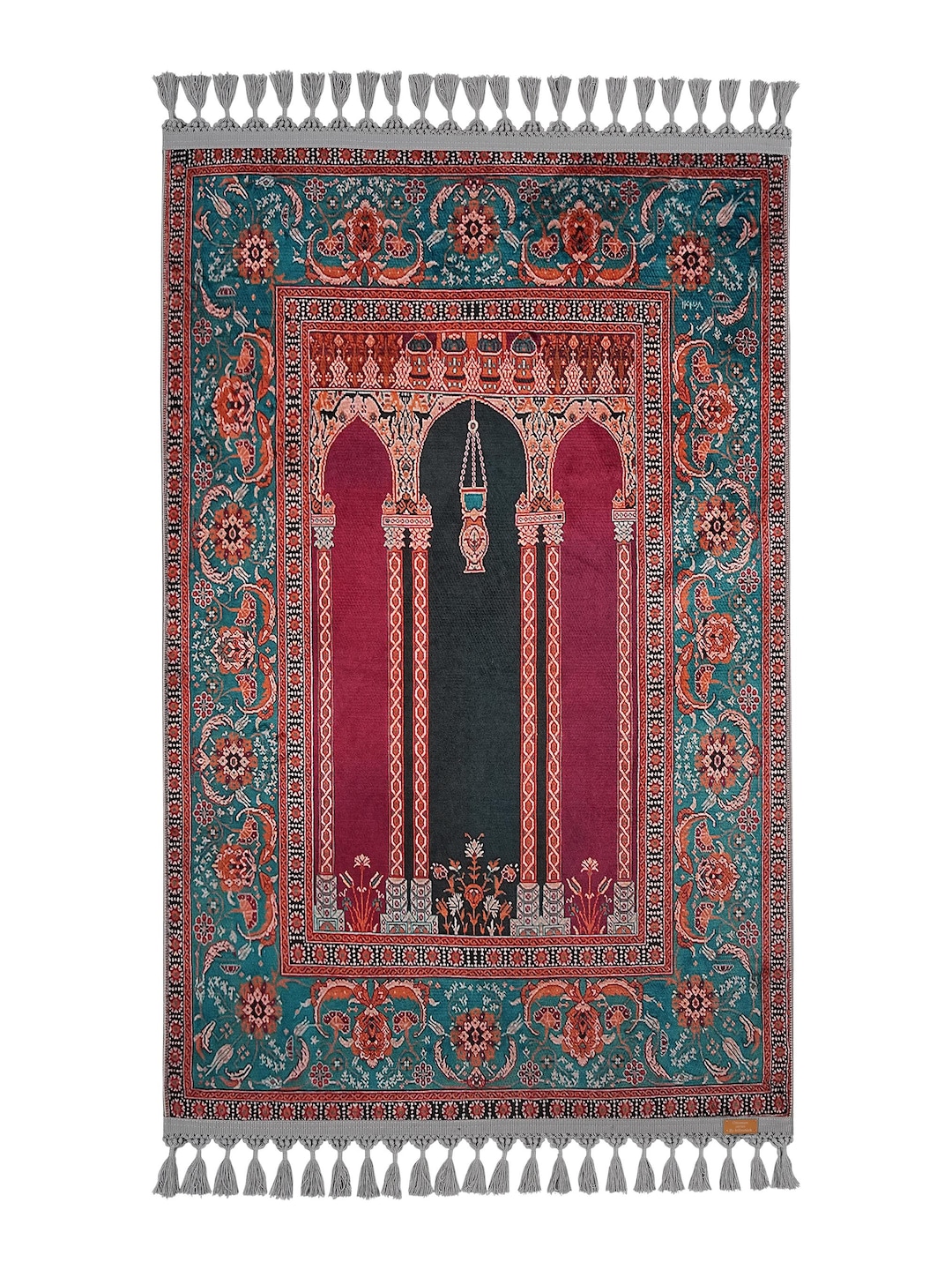 Turkish Prayer Rug Silky Soft Surface Prayer Mat Mihrab Islamic Muslim ...