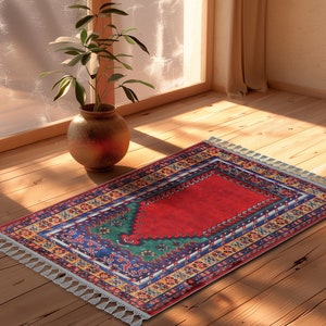 Prayer Rug Classic Red Prayer Mat Elegant Islamic Design Islamic Art ...
