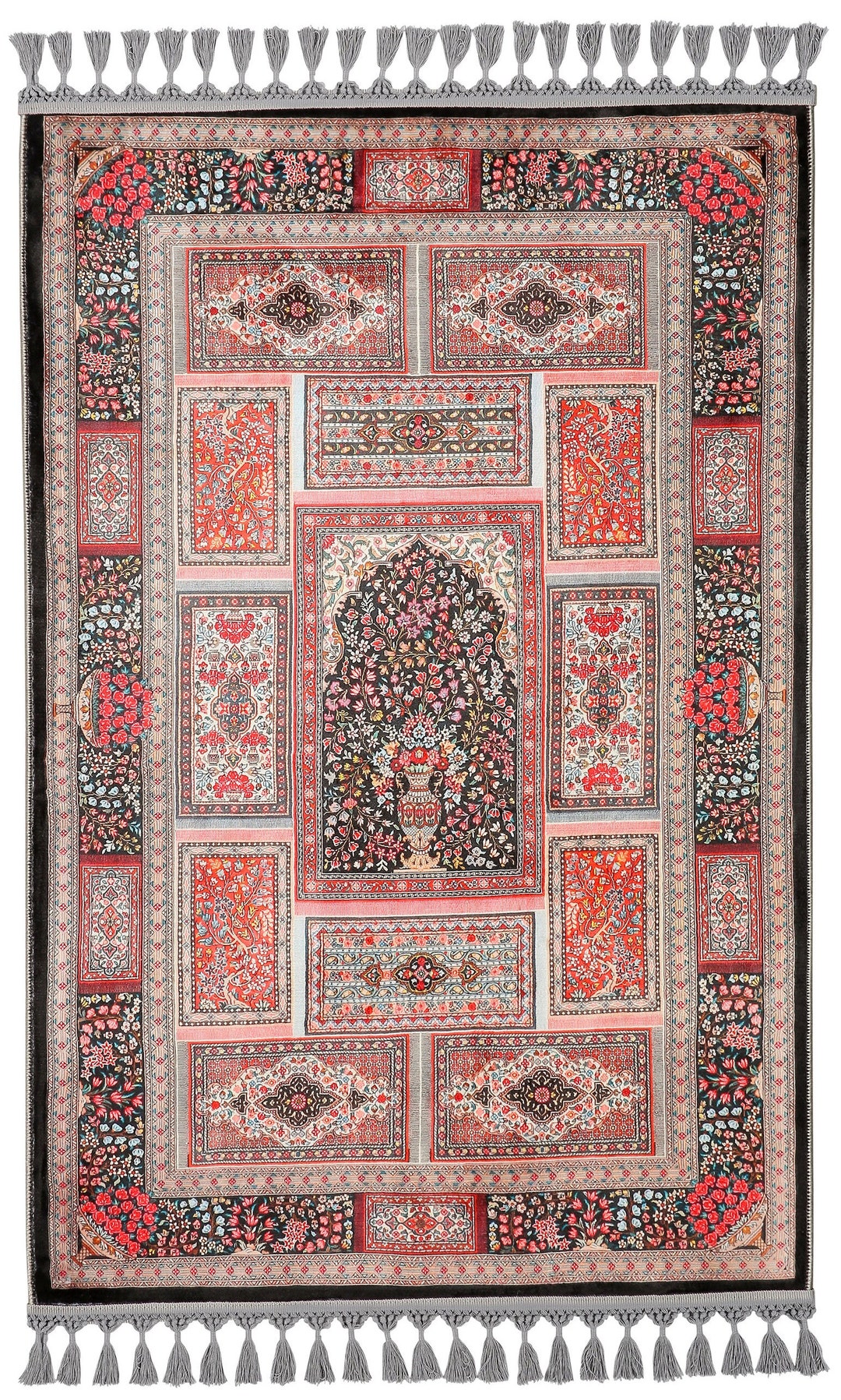 Vintage Prayer Rug Unique Decor Piece for Meditation and Worship Bamboo ...