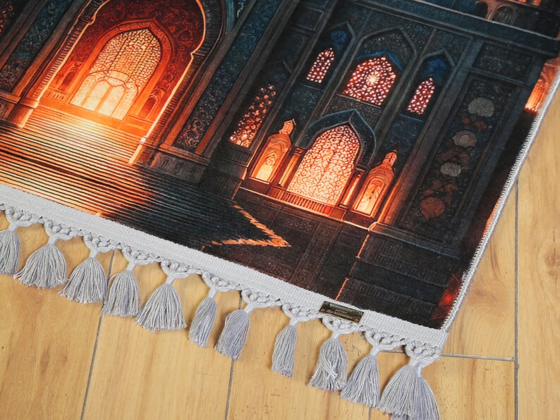 Prayer Mat - Mosque Dome Mihrab - Silky Soft - Gebetsteppich - Turkish ...