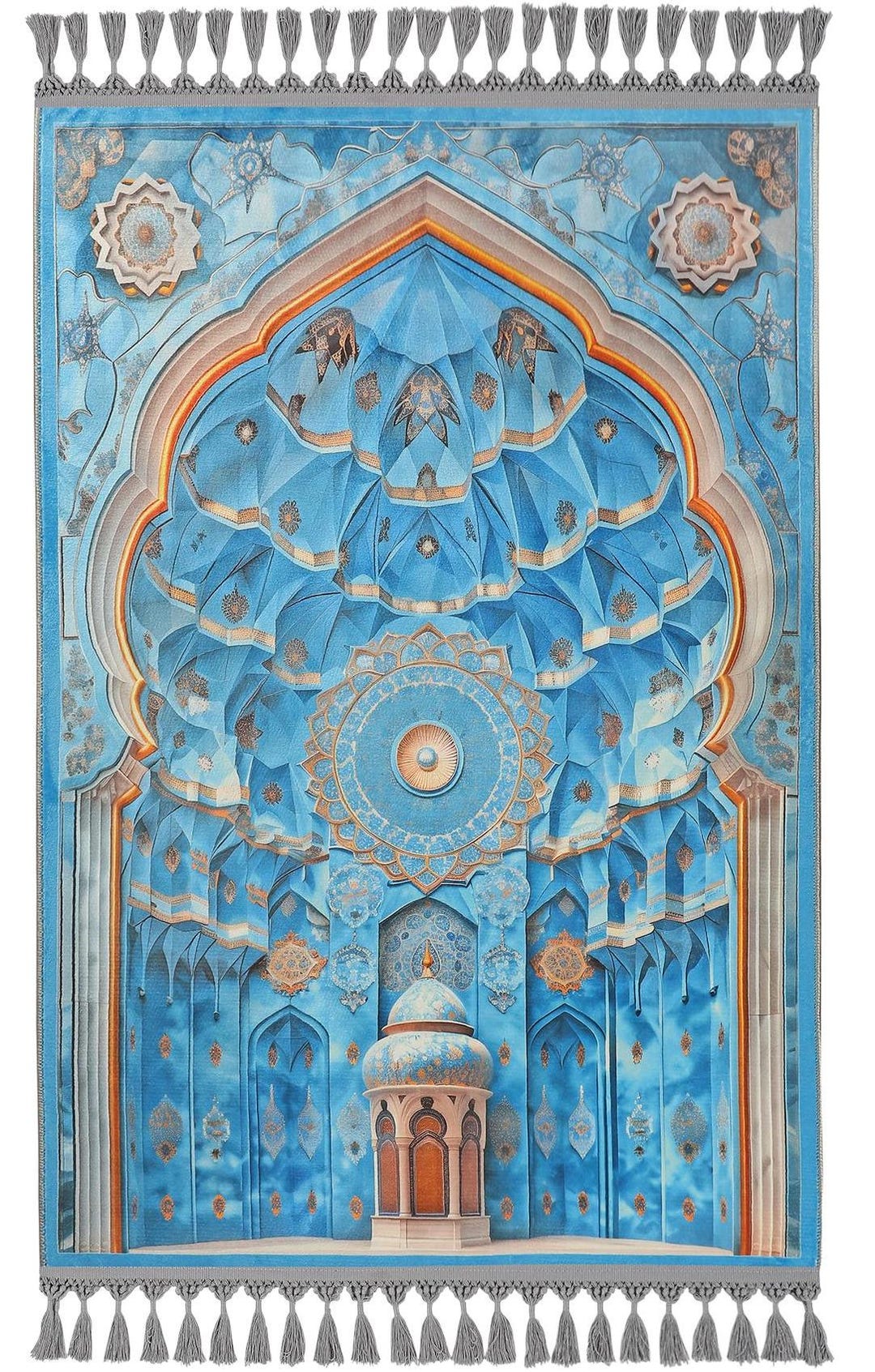 Prayer Rug |calligraphy Art Prayer Rug |mosque Mihrap in Blue| Prayer ...