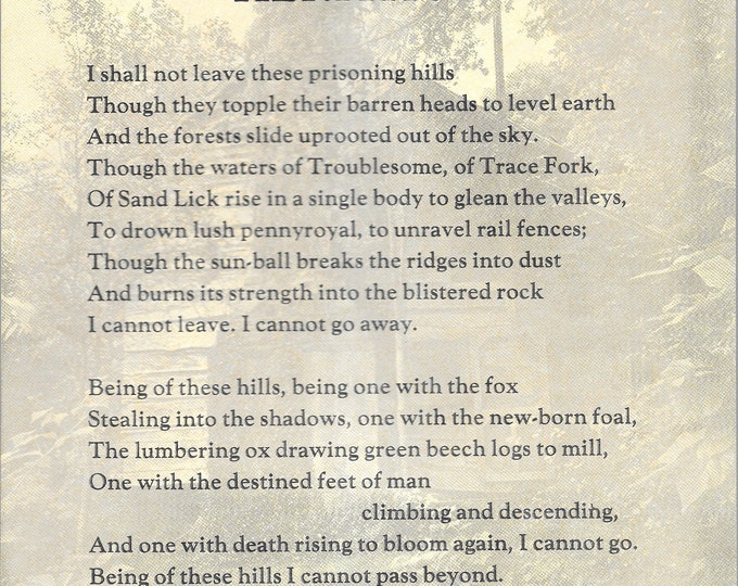 Broadside, Heritage Poem, Signed, by James Still - Etsy