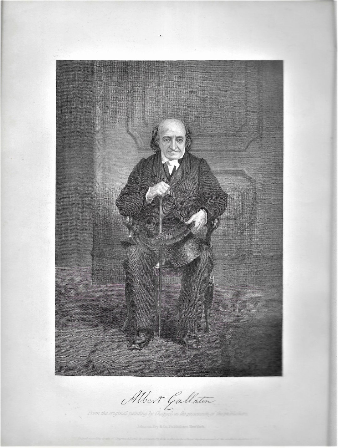 Albert Gallatin, Steel Engraved Portrait, With Facsimile Signature - Etsy