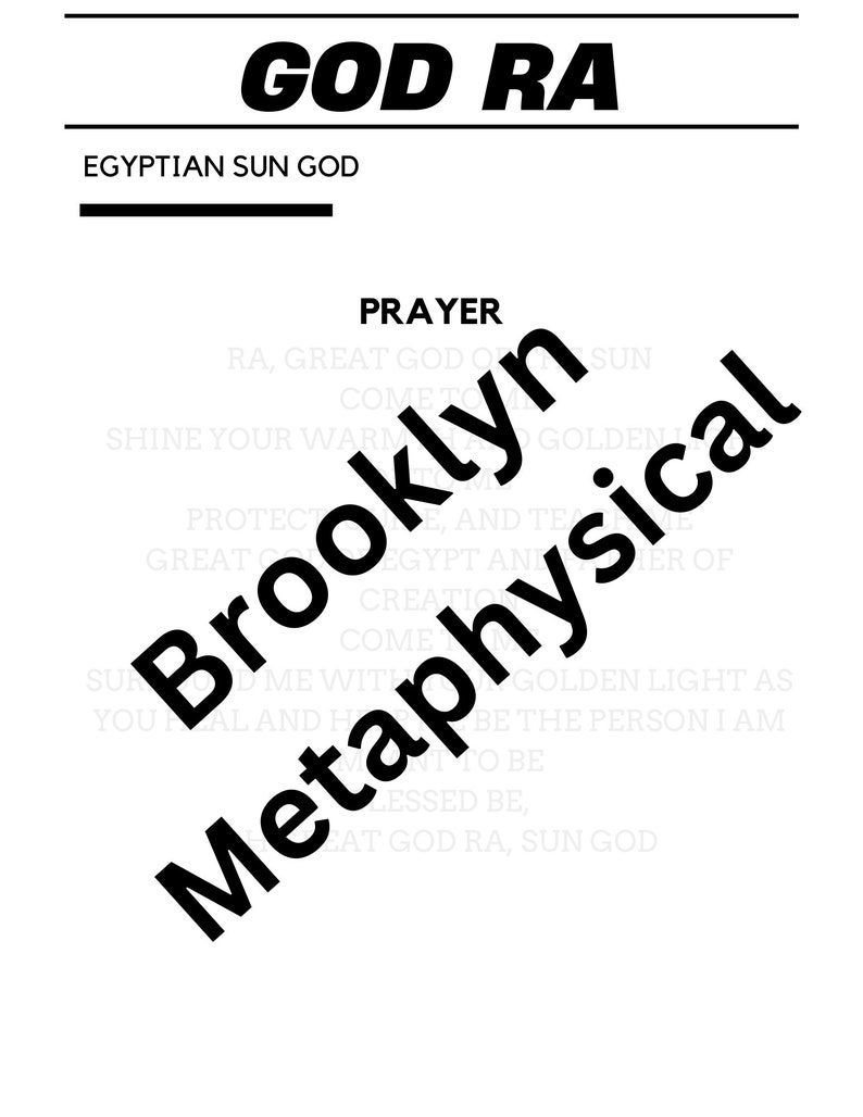 God Ra Printable Sheets - Etsy