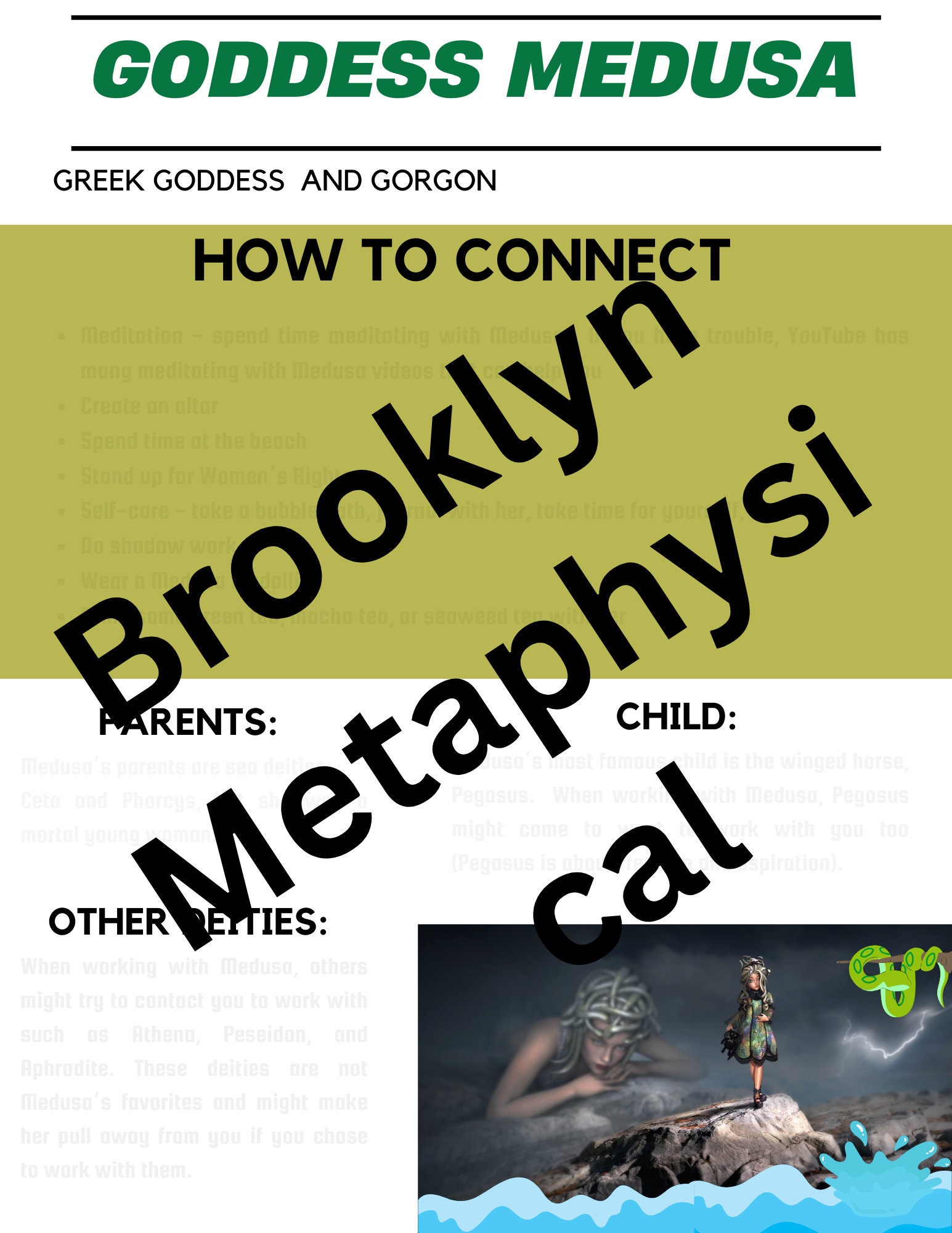 Medusa Deity Work Printables - Etsy