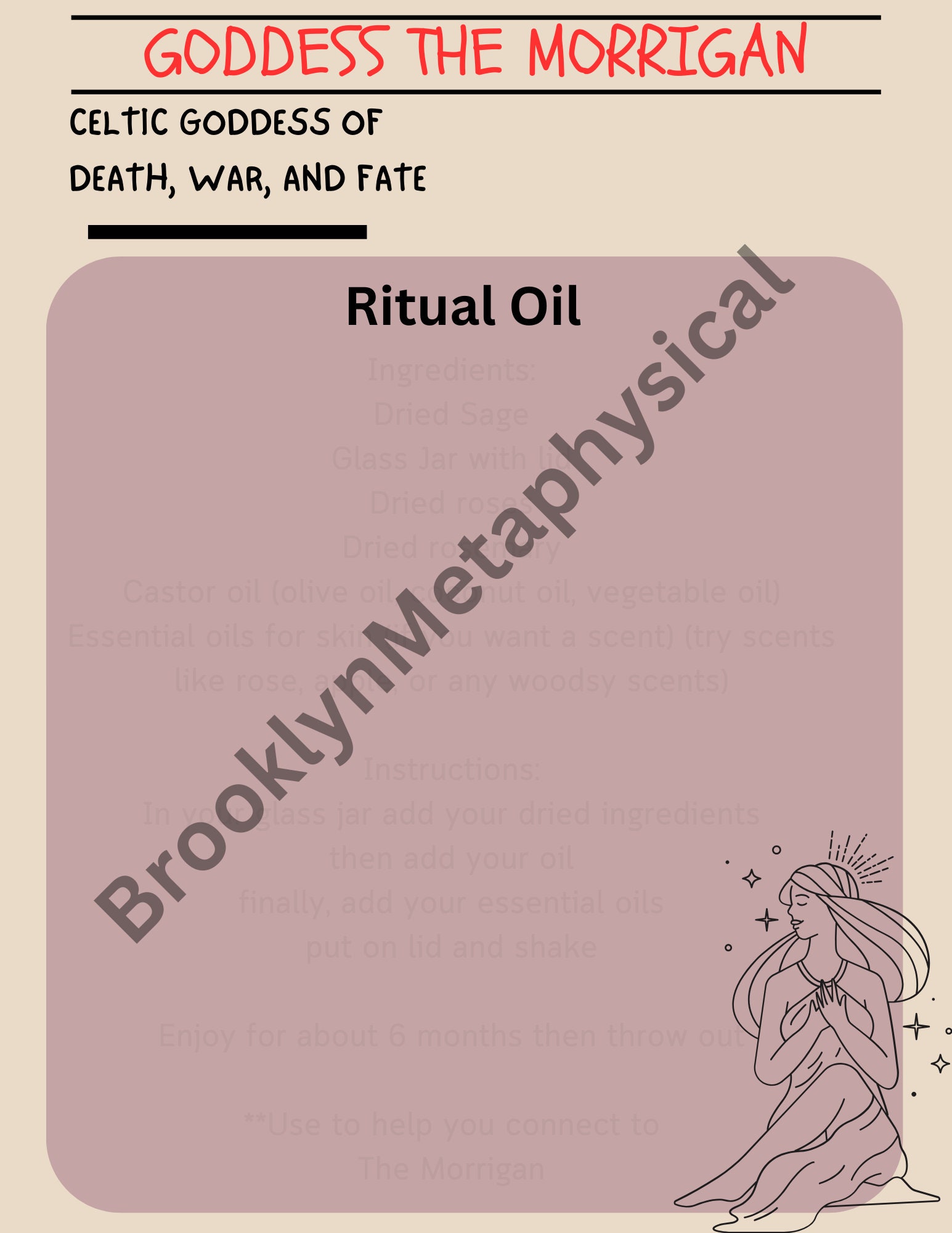 The Morrigan Deity Work Printables - Etsy