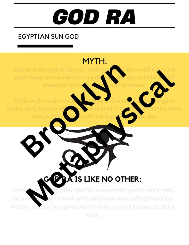 God Ra Printable Sheets - Etsy
