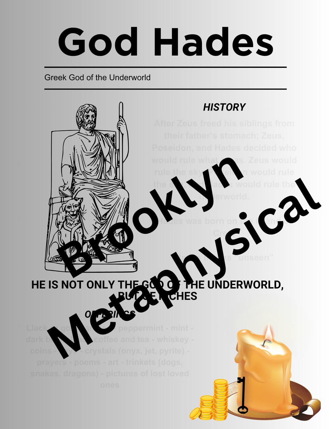 God Hades Deity Work Information Sheets - Etsy