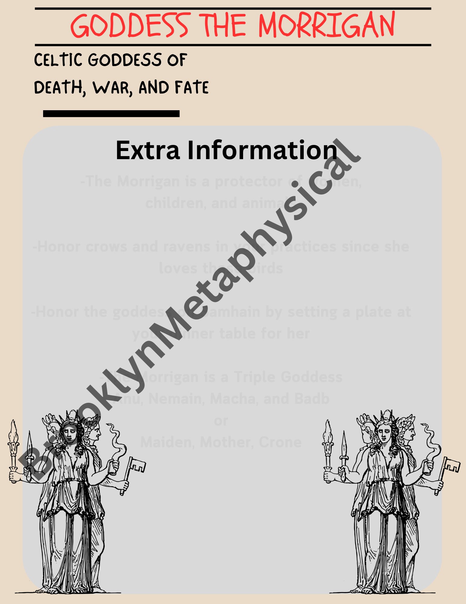 The Morrigan Deity Work Printables - Etsy