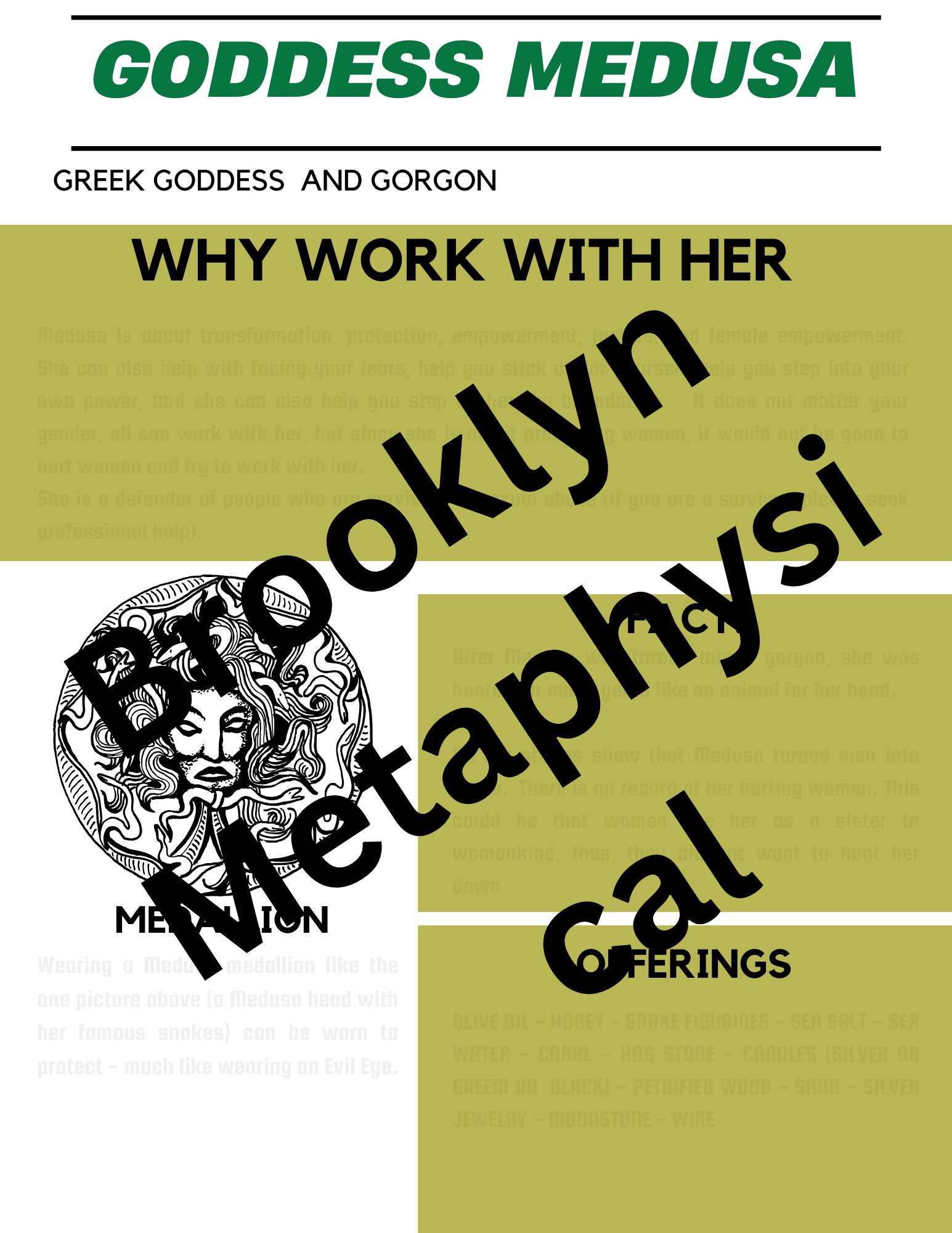 Medusa - Deity Work Printables - Etsy