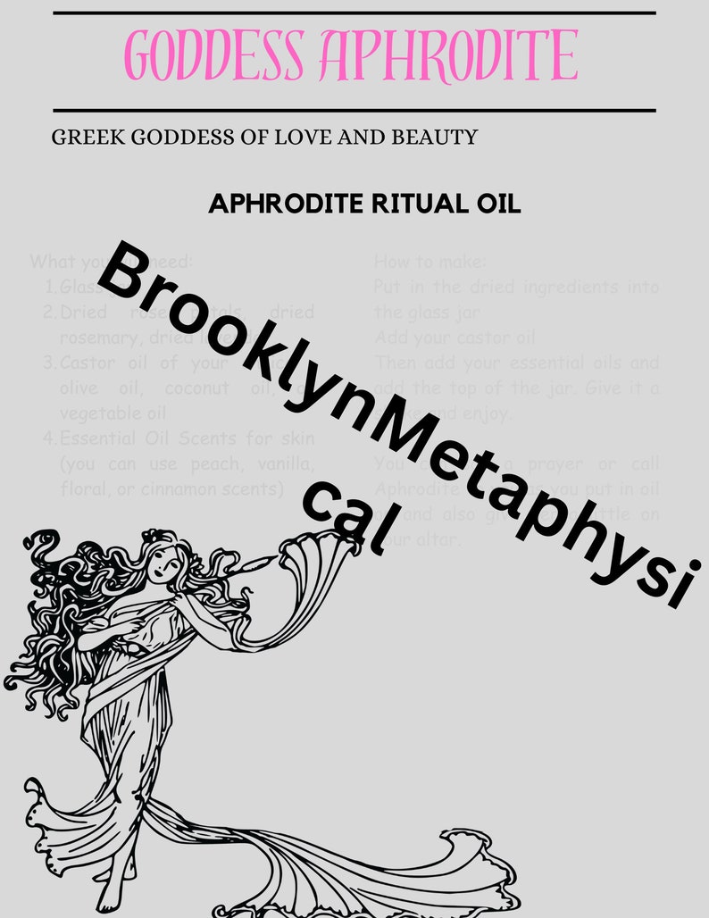 Goddess Aphrodite Deity Printable Sheets - Etsy