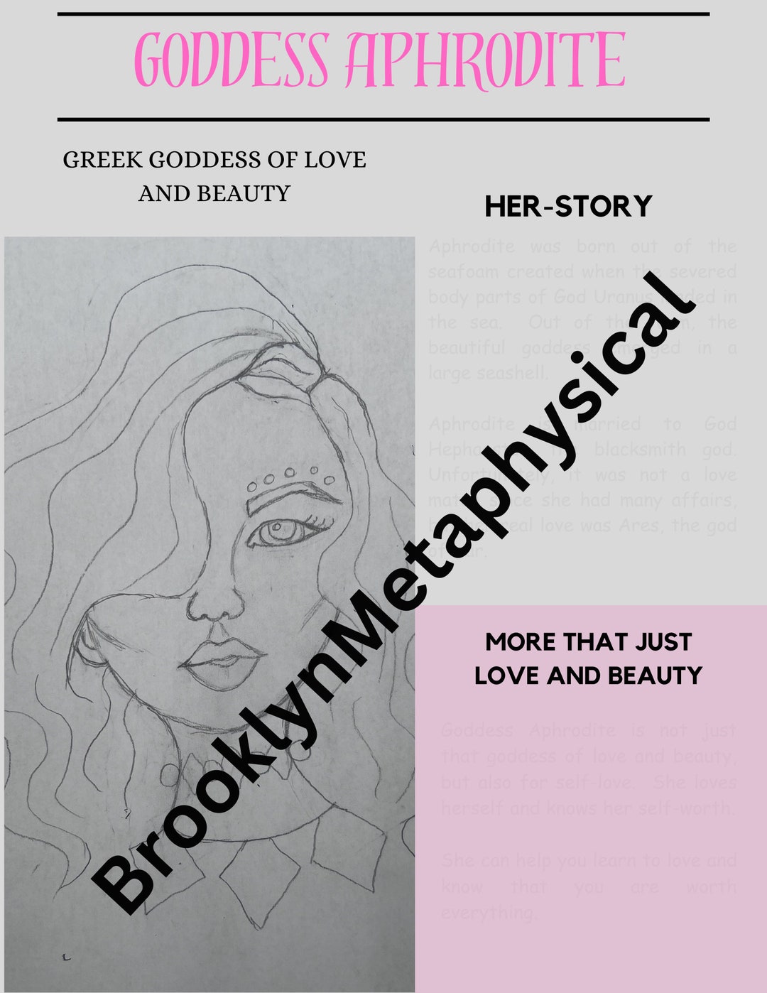 Goddess Aphrodite Deity Printable Sheets - Etsy