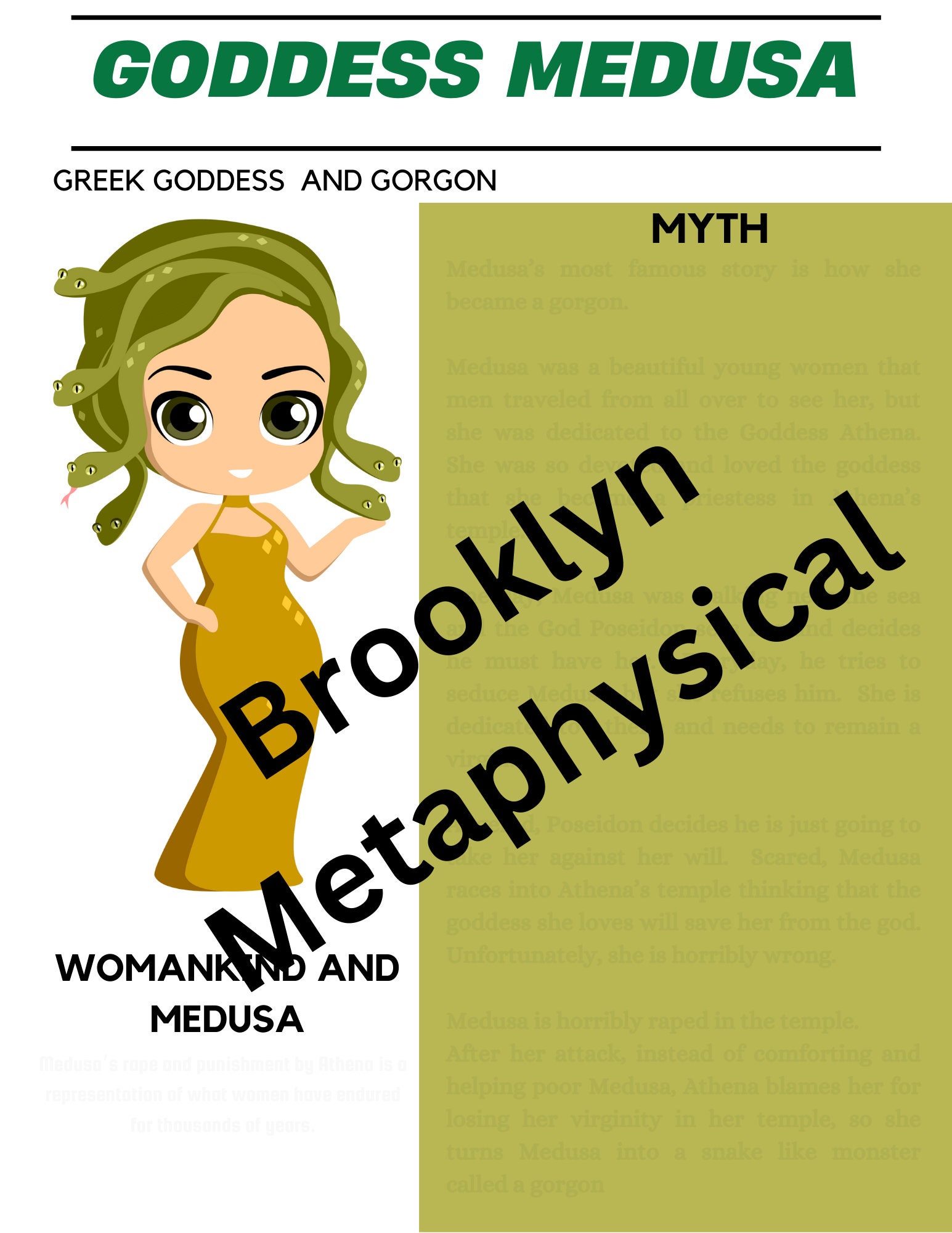 Medusa - Deity Work Printables - Etsy