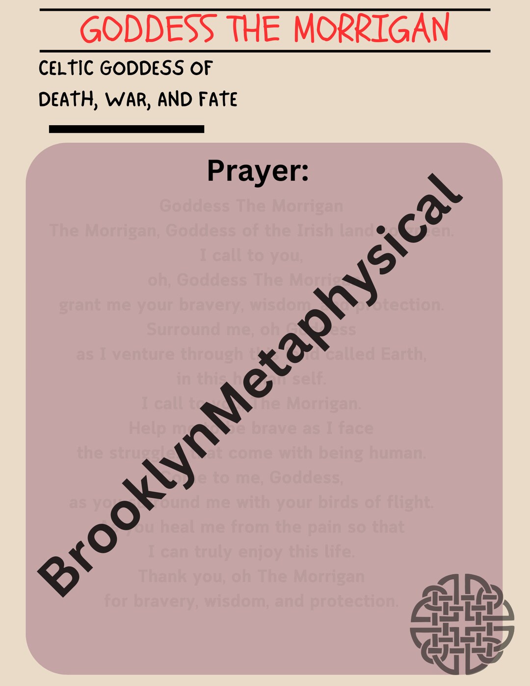 The Morrigan Deity Work Printables - Etsy