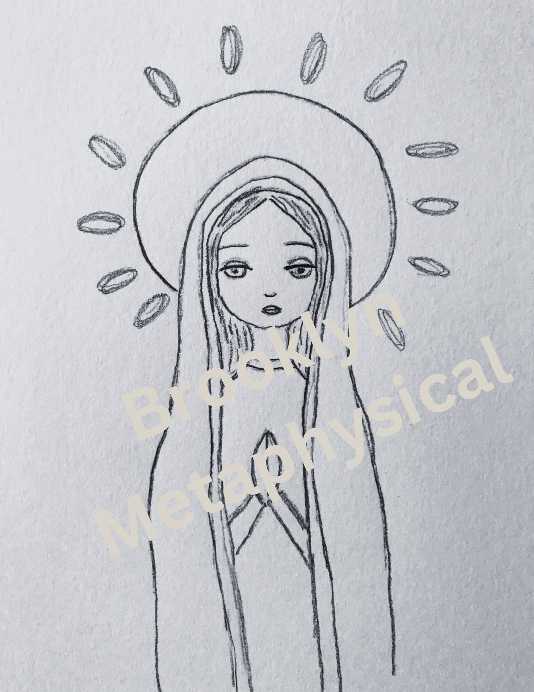 Mother Mary Pencil Art Printable - Etsy
