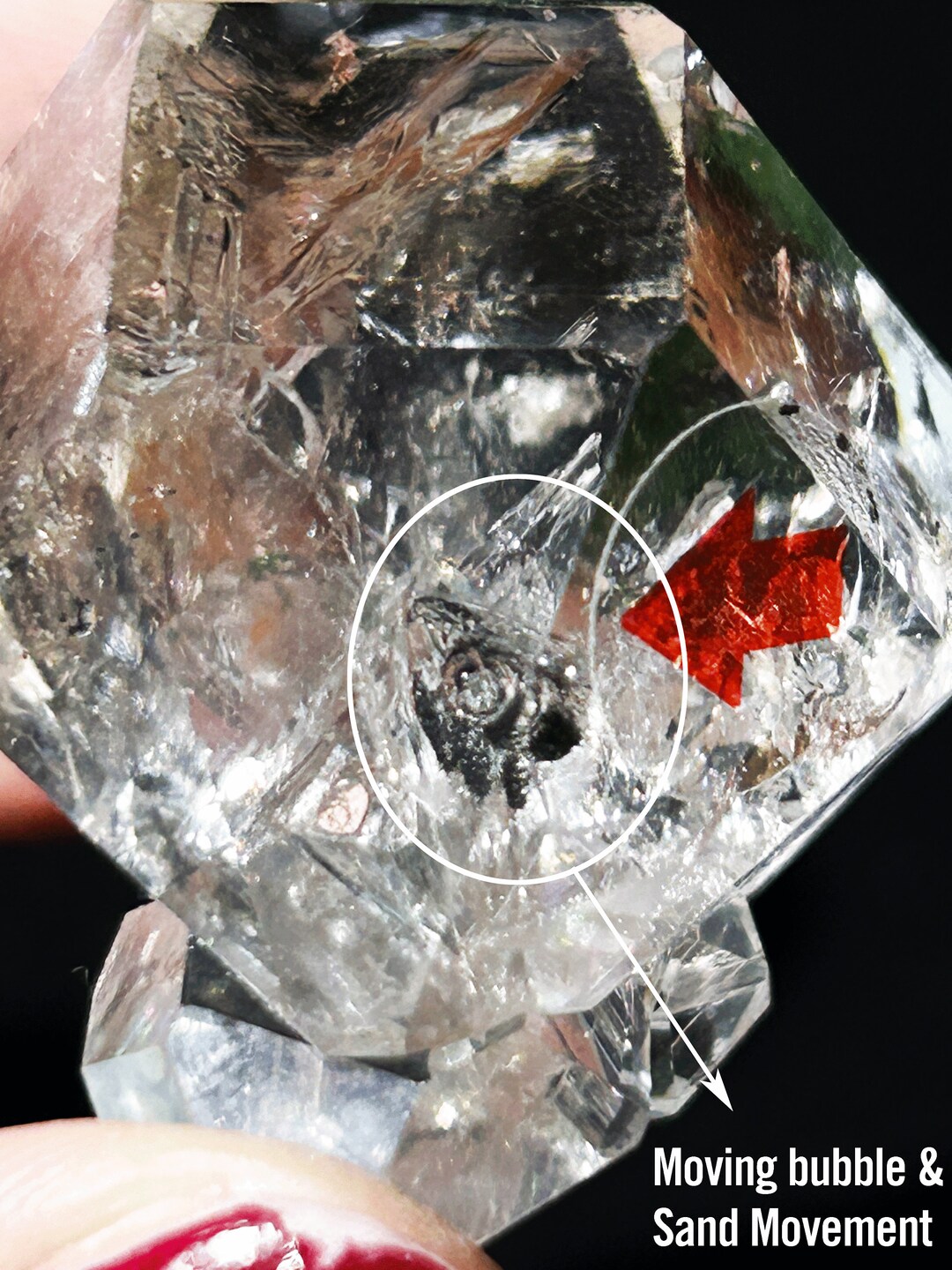 Exclusive Herkimer Diamond With Rainbow Luster, Moving Bubble Enhydro ...