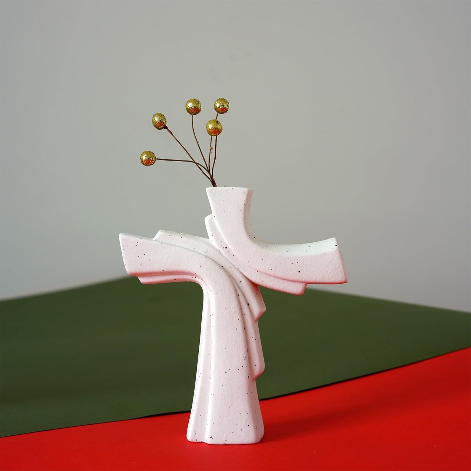Set of 2 White Ceramic Cross Vase, Set of 2 for Pampas Grass, Dried and ...