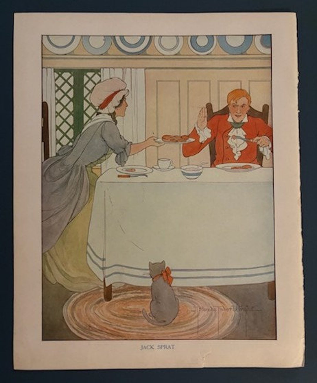 Jack Sprat Vintage 1916 Mother Goose Illustration - Etsy