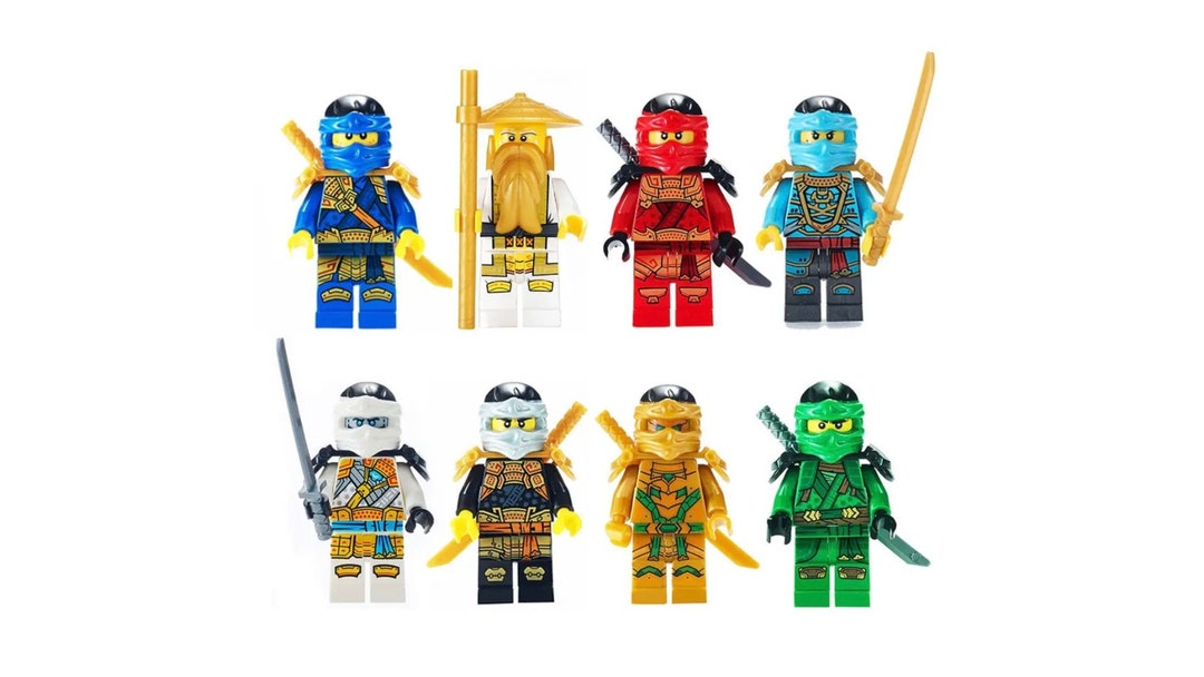 Ninjago Custom Minifigures: Golden Armor Suits Llyod Zane Cole Kai Jay ...