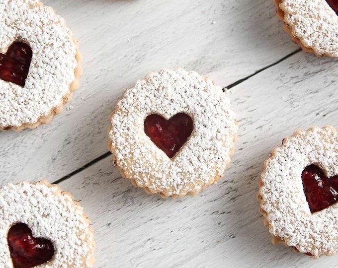 Czech Linzer Cookies , Heart Shaped or Circle Shaped, May Vary ...