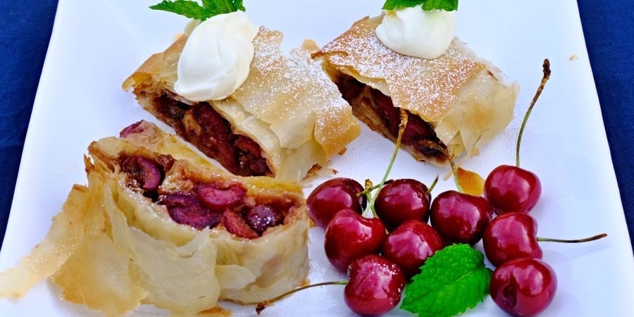Cherry Strudel, European Pastry, Homemade Strudel - Etsy
