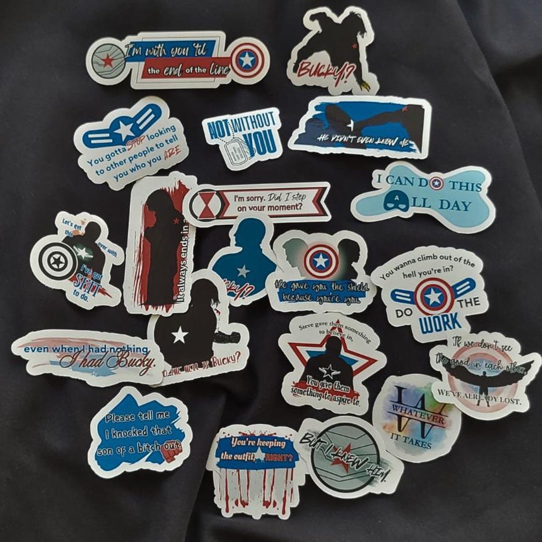 Captain America, Steve, Sam, and Friends, Bucky, Natasha Stickers ...