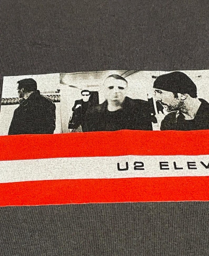 Vintage U2 Shirt, 2001 U2 Elevation Tour Shirt, Official U2 T-shirt, U2 Bono T-shirt, Music ...