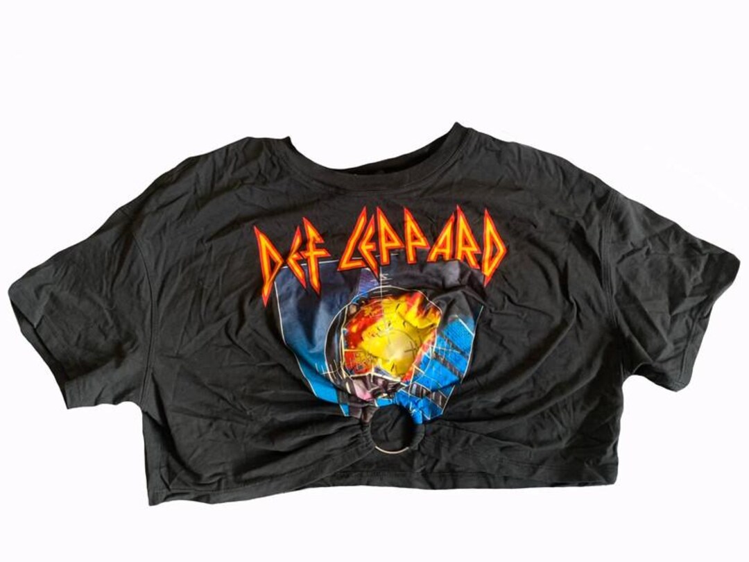 Official Def Leppard Crop Top | Licensed Band Tee With Ring Detail ...