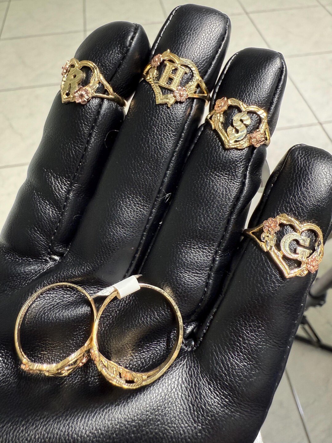 10k Initial Rings - Etsy